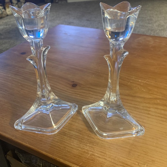 Toscany | Accents | 2 Toscany 24 Lead Crystal Clear Taper Flower Tulip ...